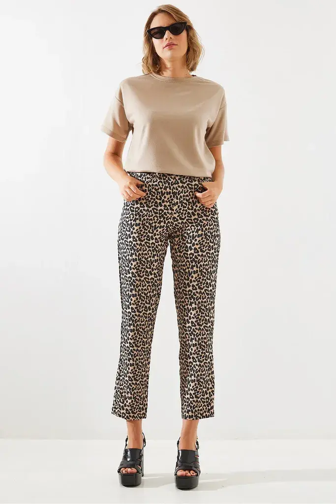 Bianco Lucci Ženske pantalone Mbms007 60501007, Široke nogavice, Šarene