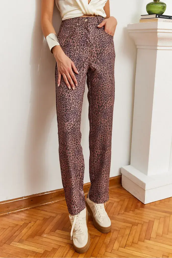 Bianco Lucci Ženske pantalone Mbms033 60501033, Široke nogavice, Smeđe