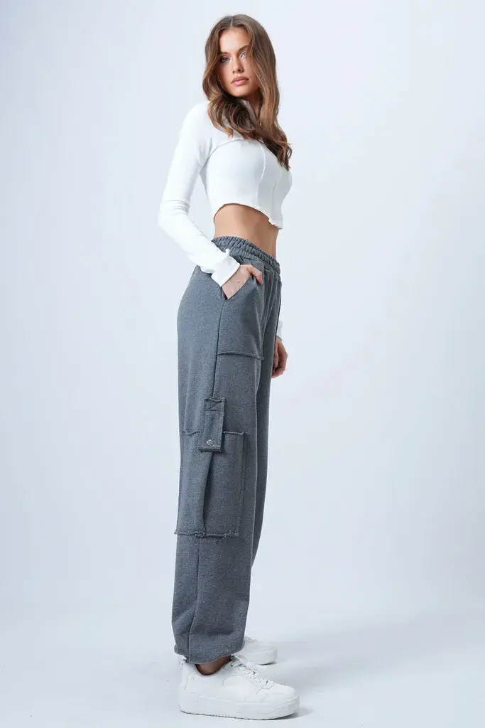 Trend Alacati Stili Ženske pantalone Alc-X14659, Sive