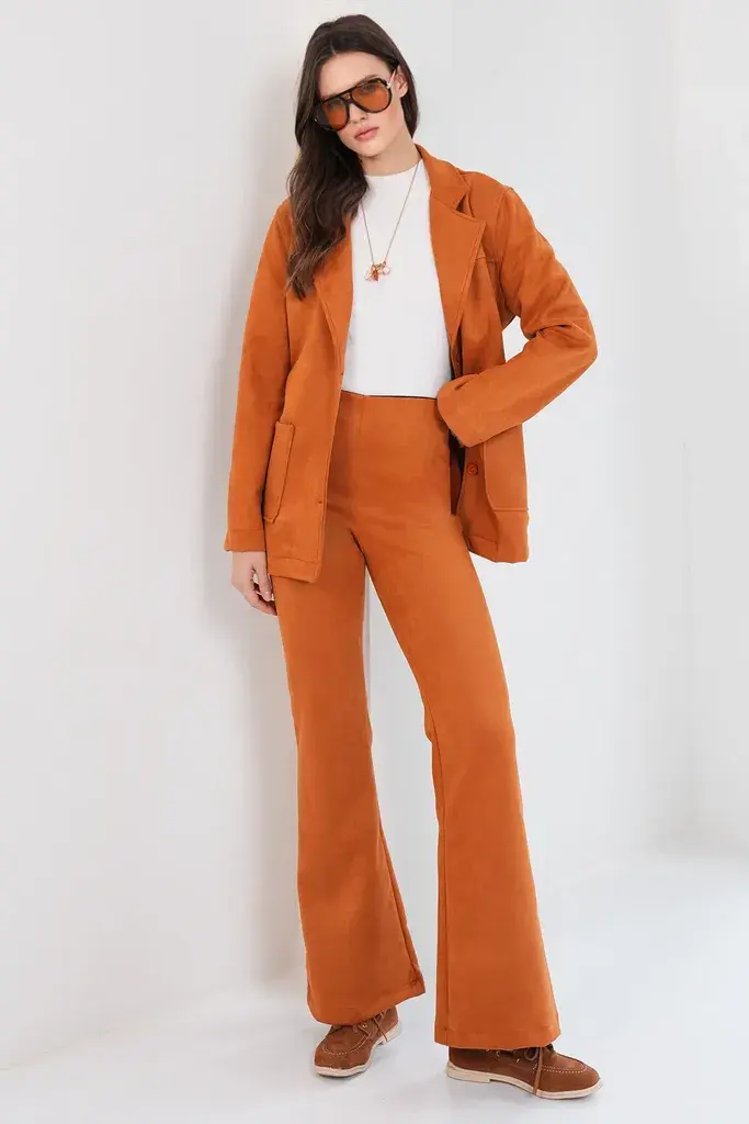 Trend Alacati Stili Ženske pantalone Alc-X14804, Smeđe