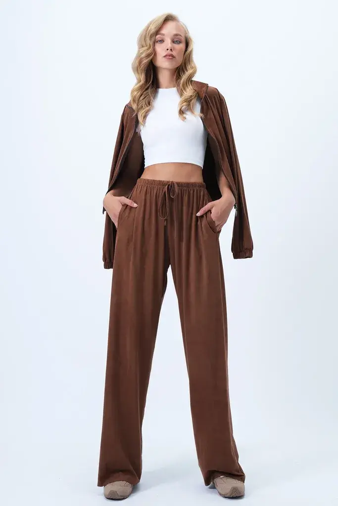 Trend Alacati Stili Ženske pantalone Alc-X14424, Smeđe