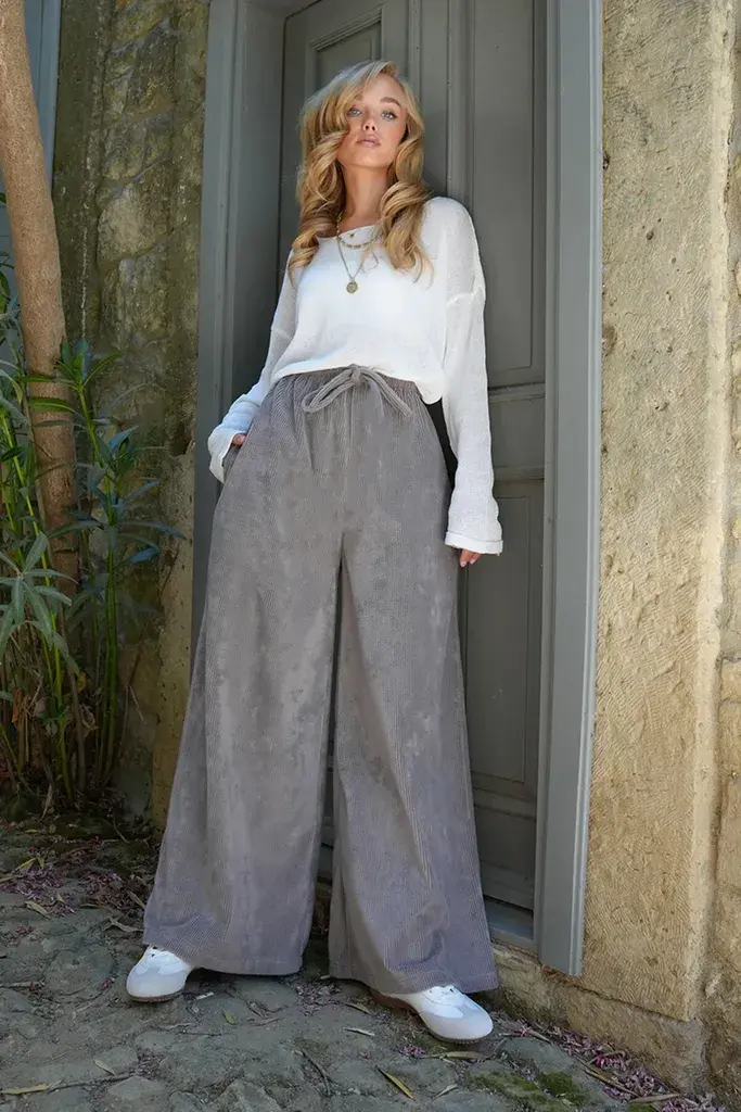 Trend Alacati Stili Ženske pantalone Alc-X14569, Sive