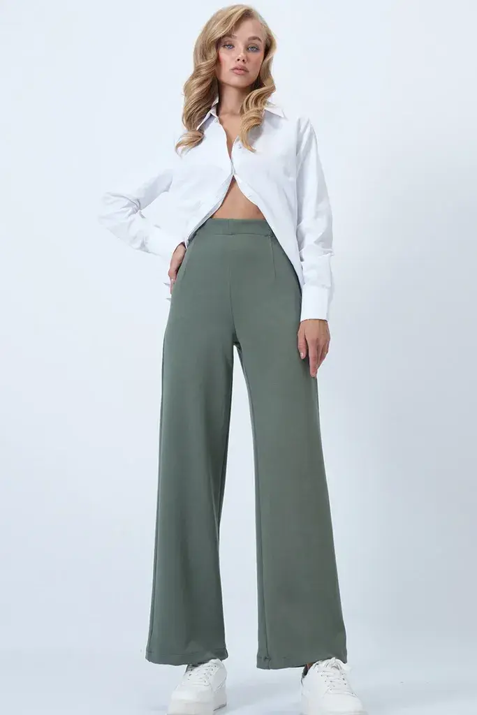 Trend Alacati Stili Ženske pantalone Alc-X14432, Maslinaste