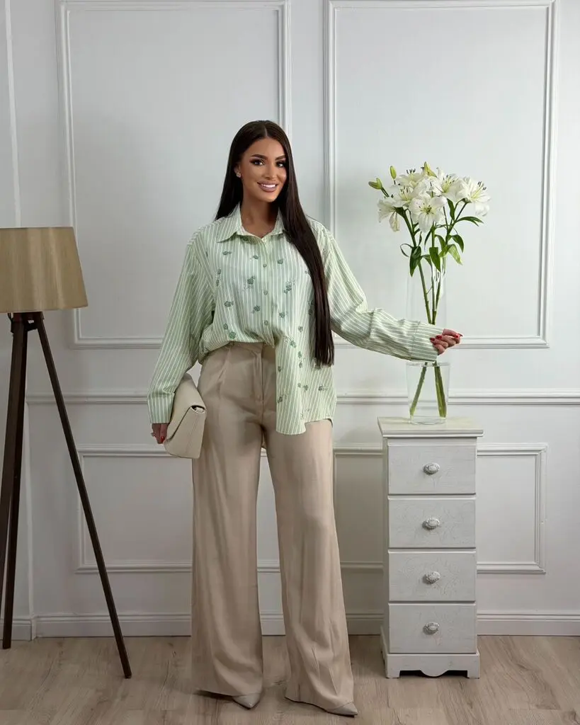 Squareonline Ženske pantalone Beige Flow, Bež