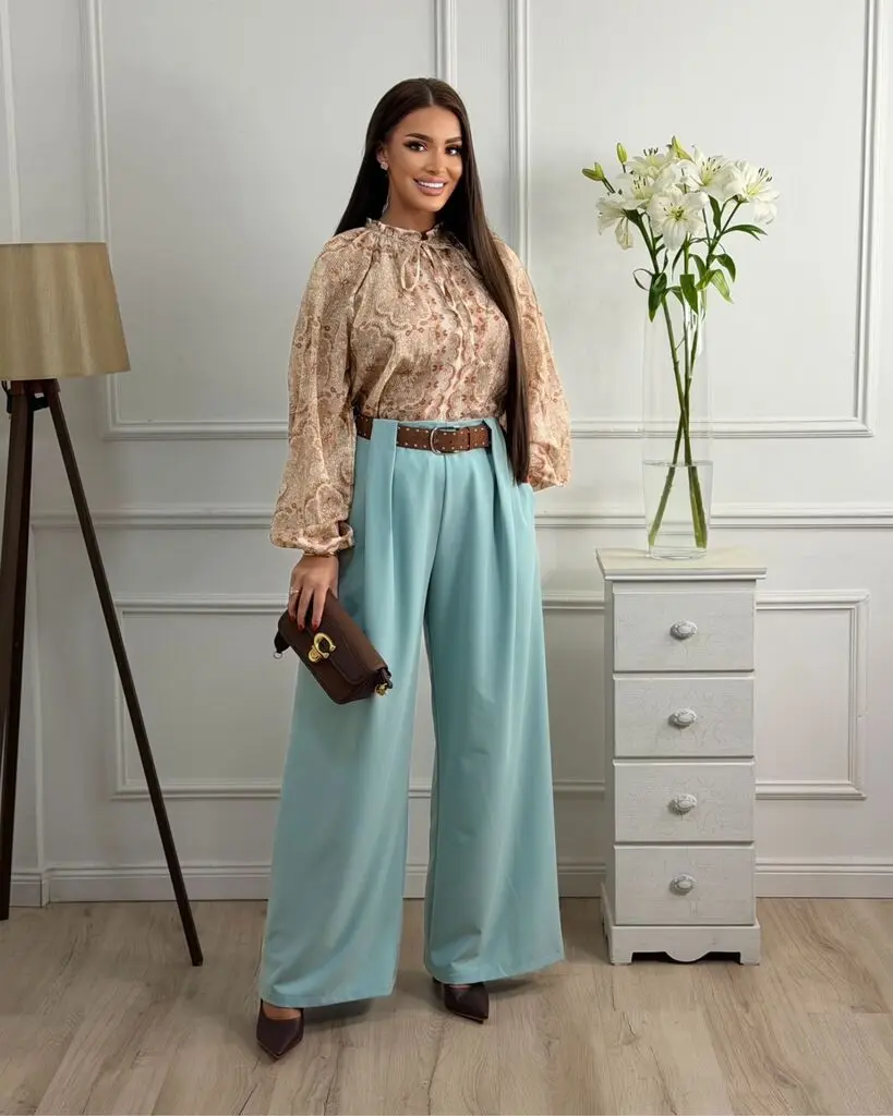 Squareonline Ženske pantalone Mint Elegance, Menta