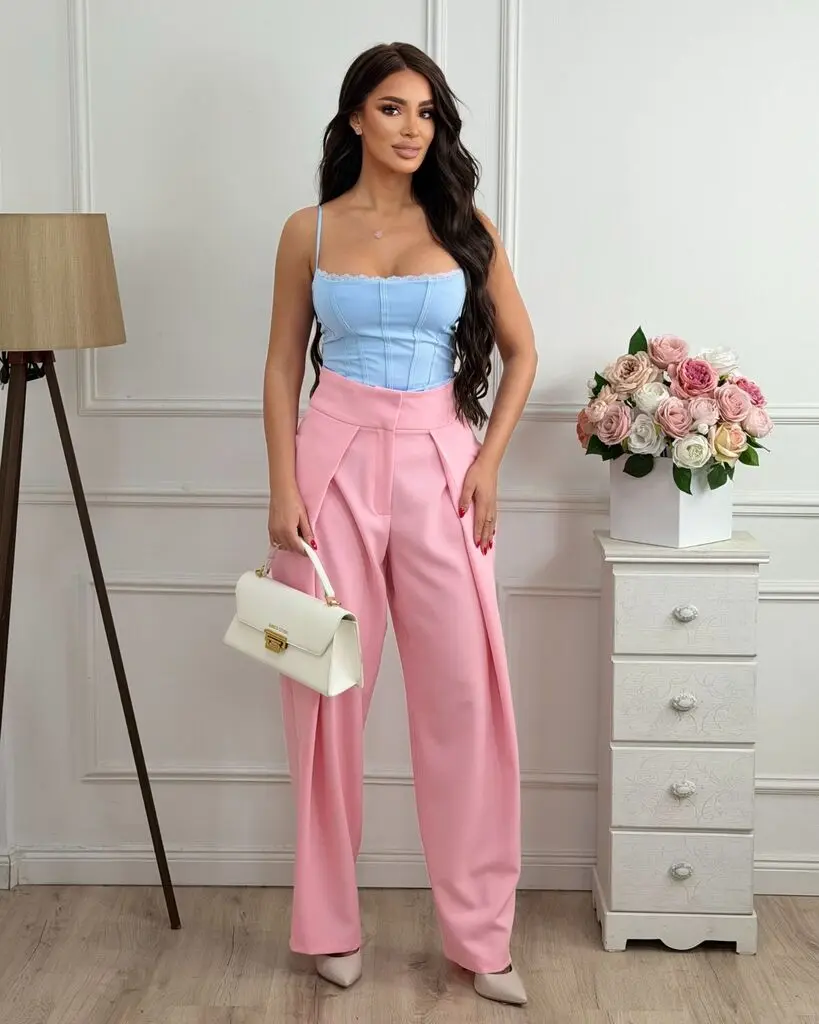 Squareonline Ženske pantalone Rose Cascade, Roze