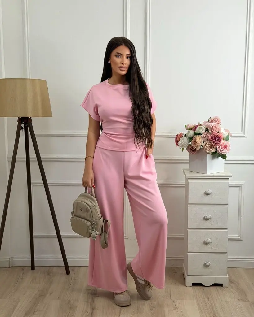 Squareonline Ženski komplet trenerke Pink Tie Flex, Svetloroze