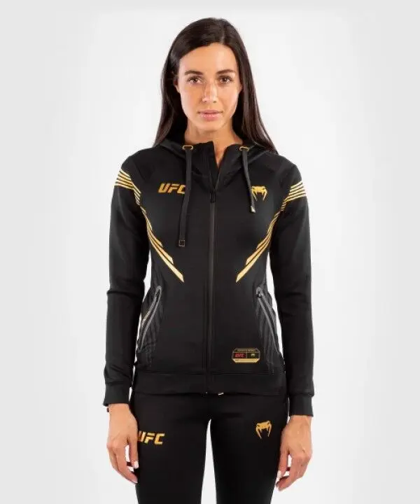 Venum Ženski gornji deo trenerke sa kapuljačom UFC Authentic Fight Night, Crno-zlatne boje