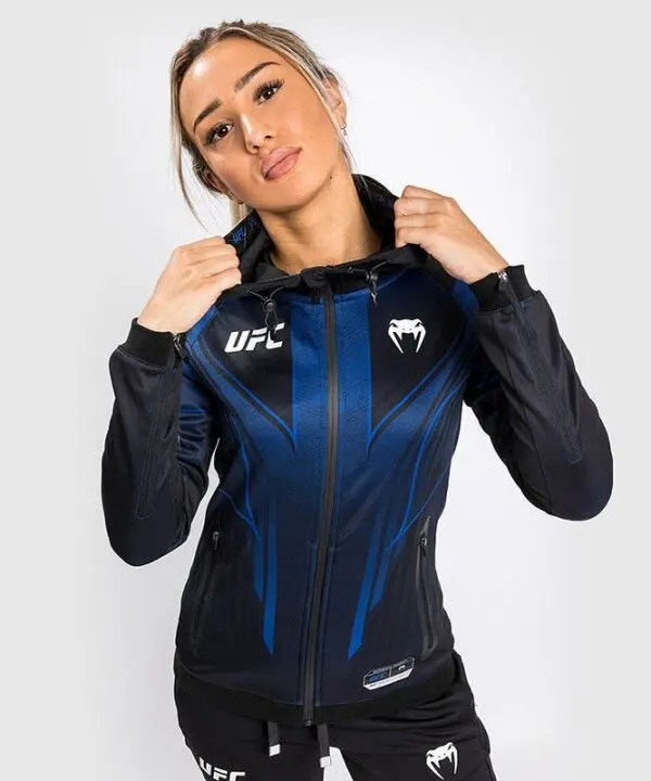 Venum Ženski gornji deo trenerke sa kapuljačom UFC Authentic Fight Night 2.0 Midnight Edition, Plavo-crni