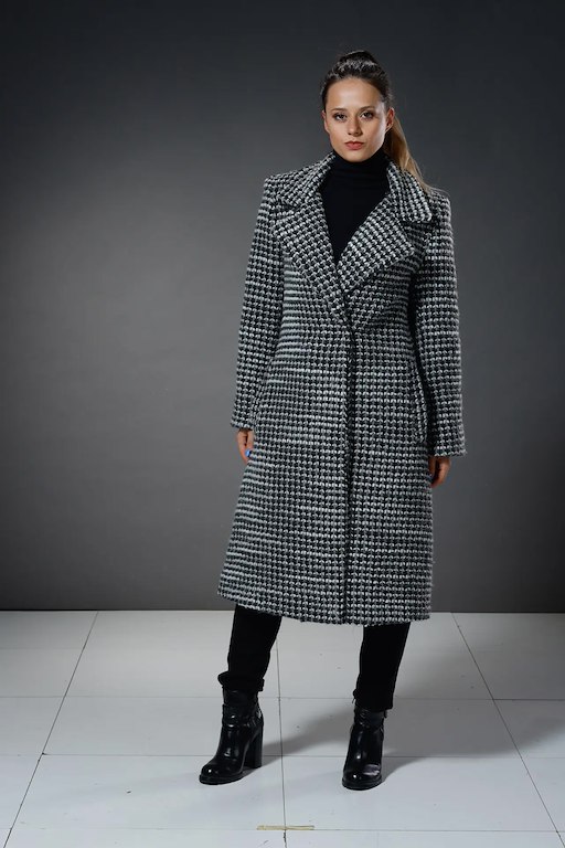 BOUCLÉ MODA Ženski kaput Pepito, Crno-beli