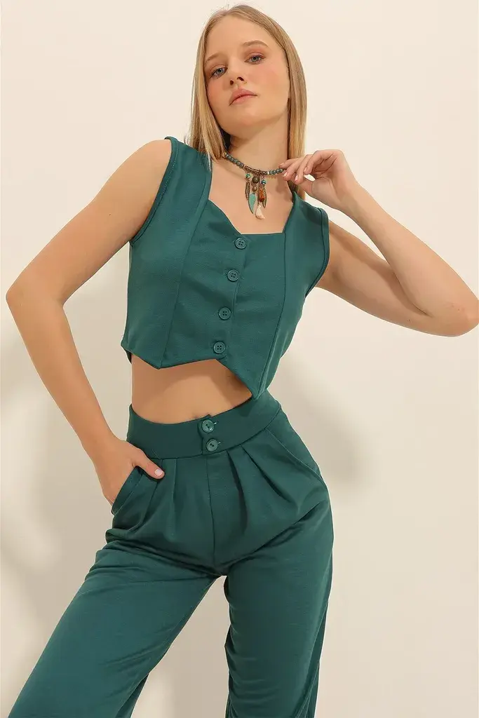 Trend Alacati Stili Ženski prsluk ALC-X11053, Zeleni