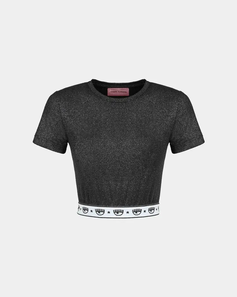 Chiara Ferragni Ženski top 21PE-CFT119 BLACK, Crni