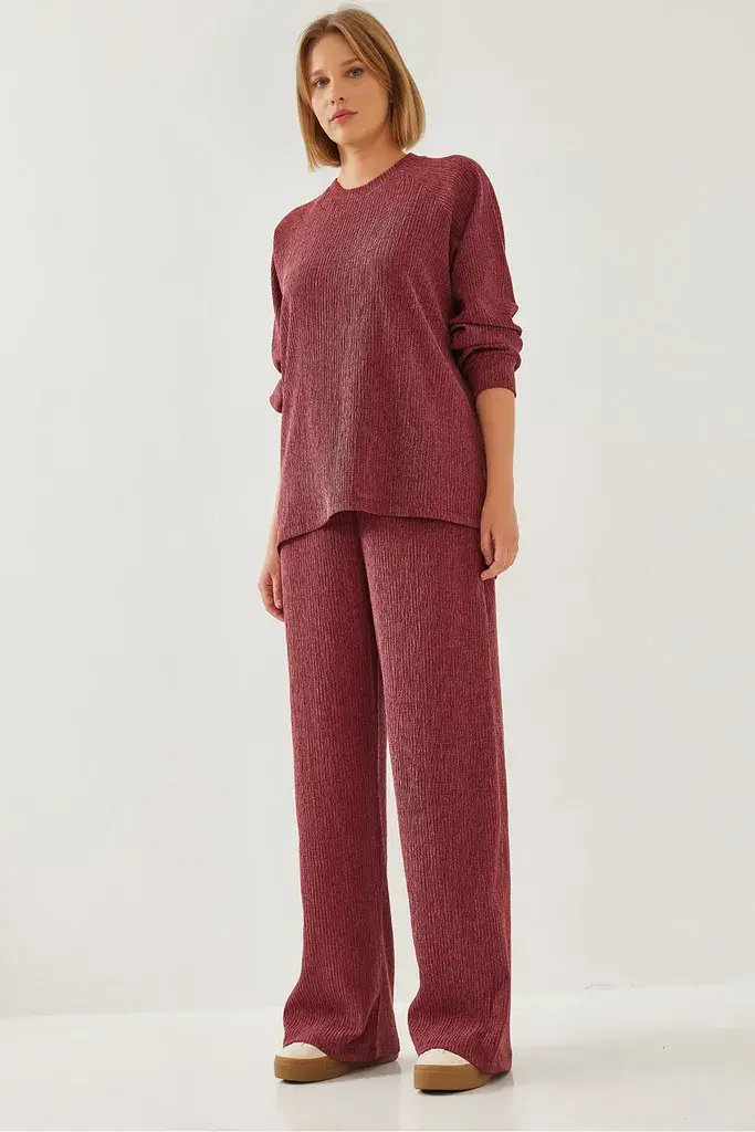 Bianco Lucci Ženski komplet džemper i pantalone 36385 60251970, Bordo