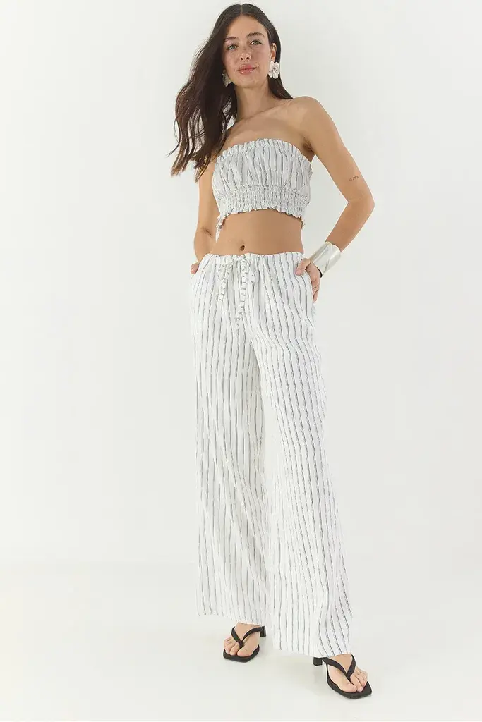 Bianco Lucci Ženski komplet top i pantalone 60283262, Beli