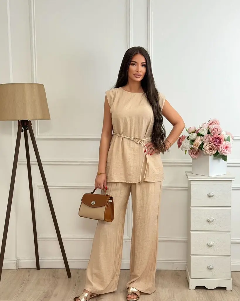 Squareonline Ženski komplet Beige Tie Set, Bež