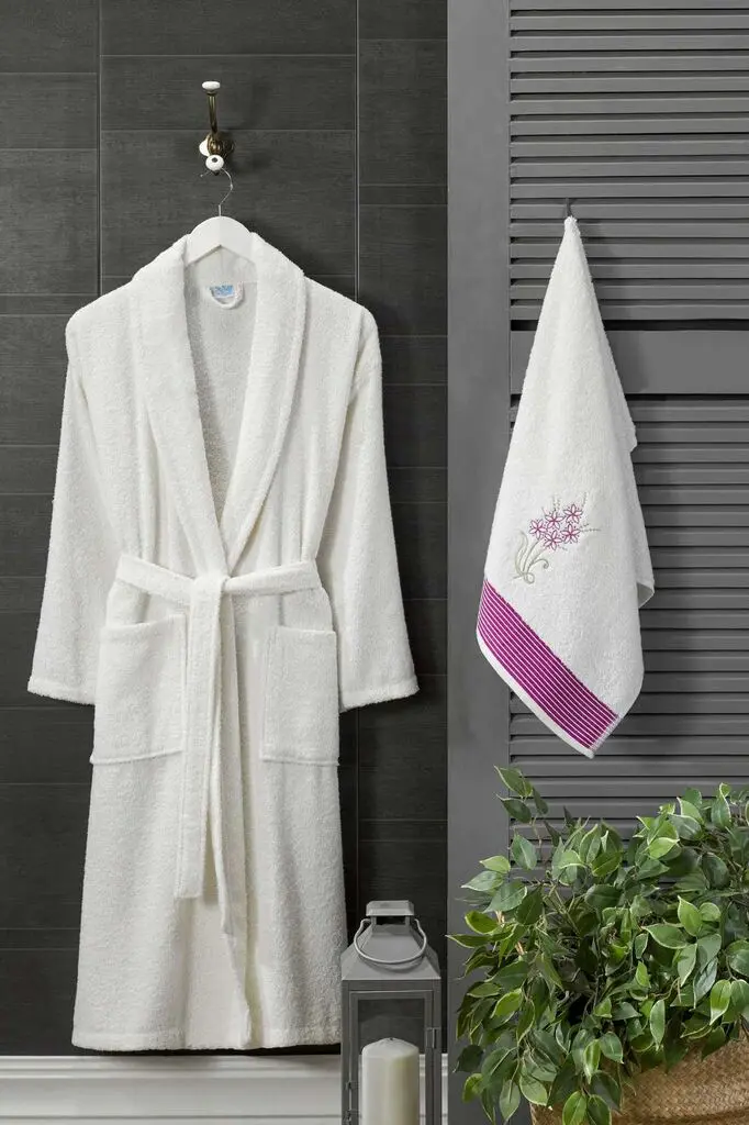 L'essentiel Maison Ženski set Bademantil i peškir, Krem