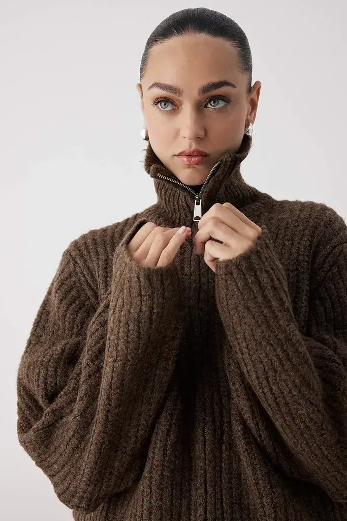 TRENDYOLMILLA Ženska jakna Twoaw26Hi00049, Smeđa