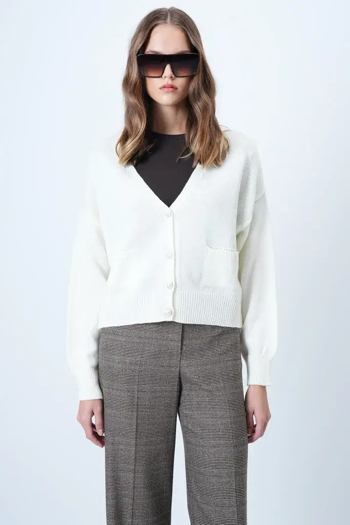 Trend Alacati Stili Ženski kardigan Alc-X14636, Krem