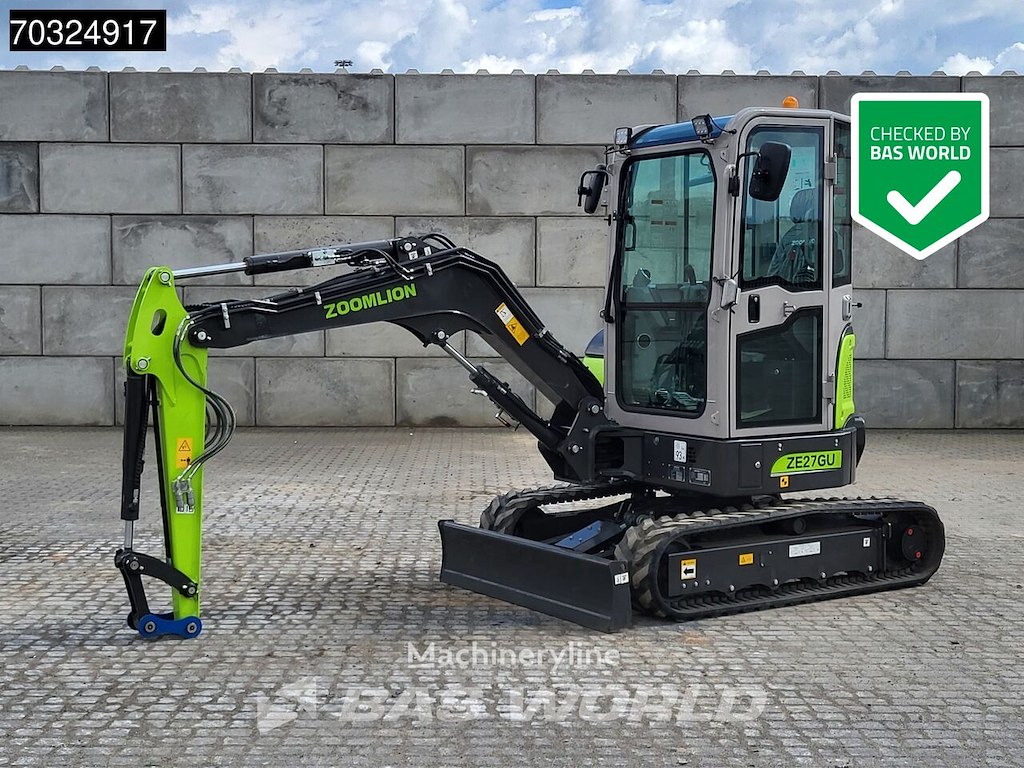 Novi Zoomlion ZE27 GU KUBOTA ENGINE - CE CERTIFIED mini bager