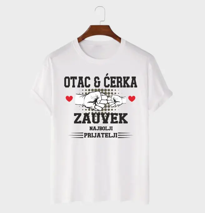MAFIMI Majica Otac i ćerka najbolji prijatelji zauvek, Bela