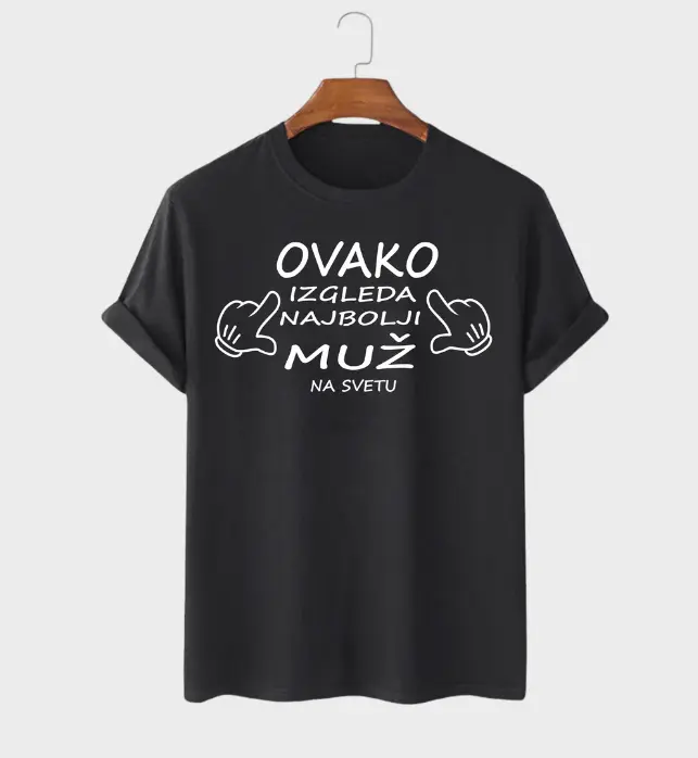 MAFIMI Muška majica Ovako izgleda najbolji muž, Crna