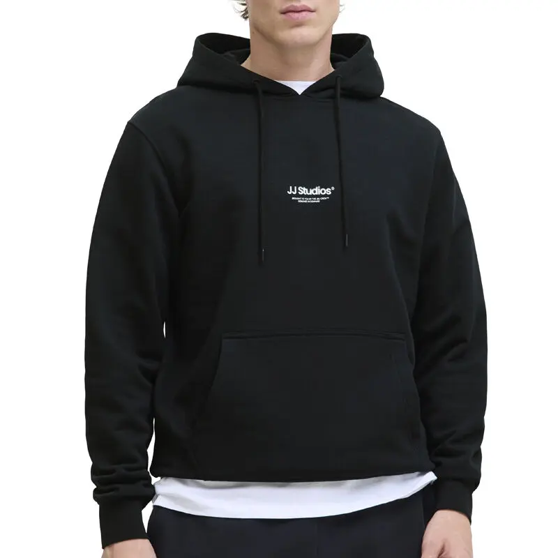 Jack & Jones Muški duks Jjesoho Sweat Hood Noos, Crni