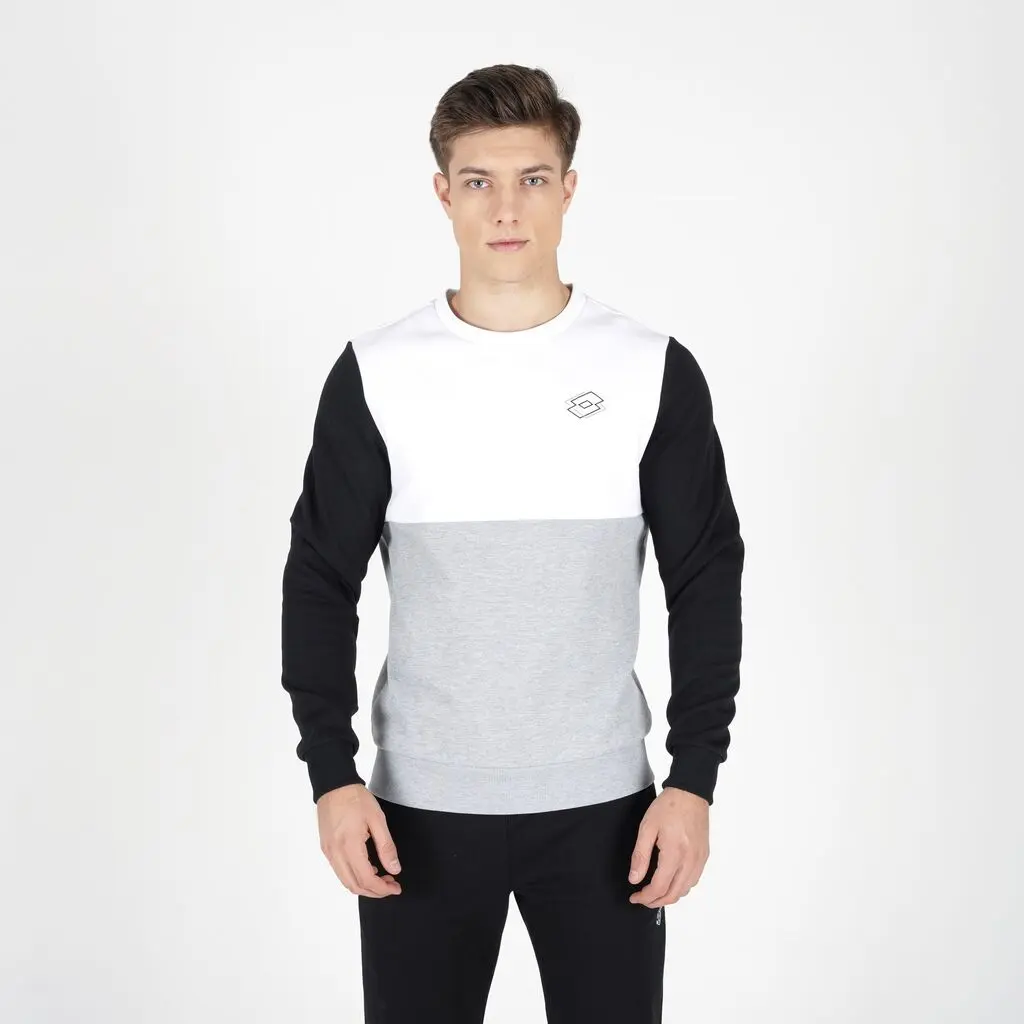 Lotto Muški duks Riga crewneck, Sivo-beli
