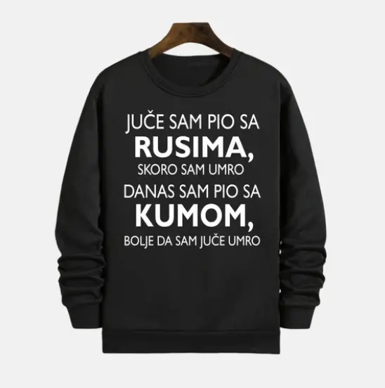 MAFIMI Muški duks Juče sam pio sa Rusima, Crni