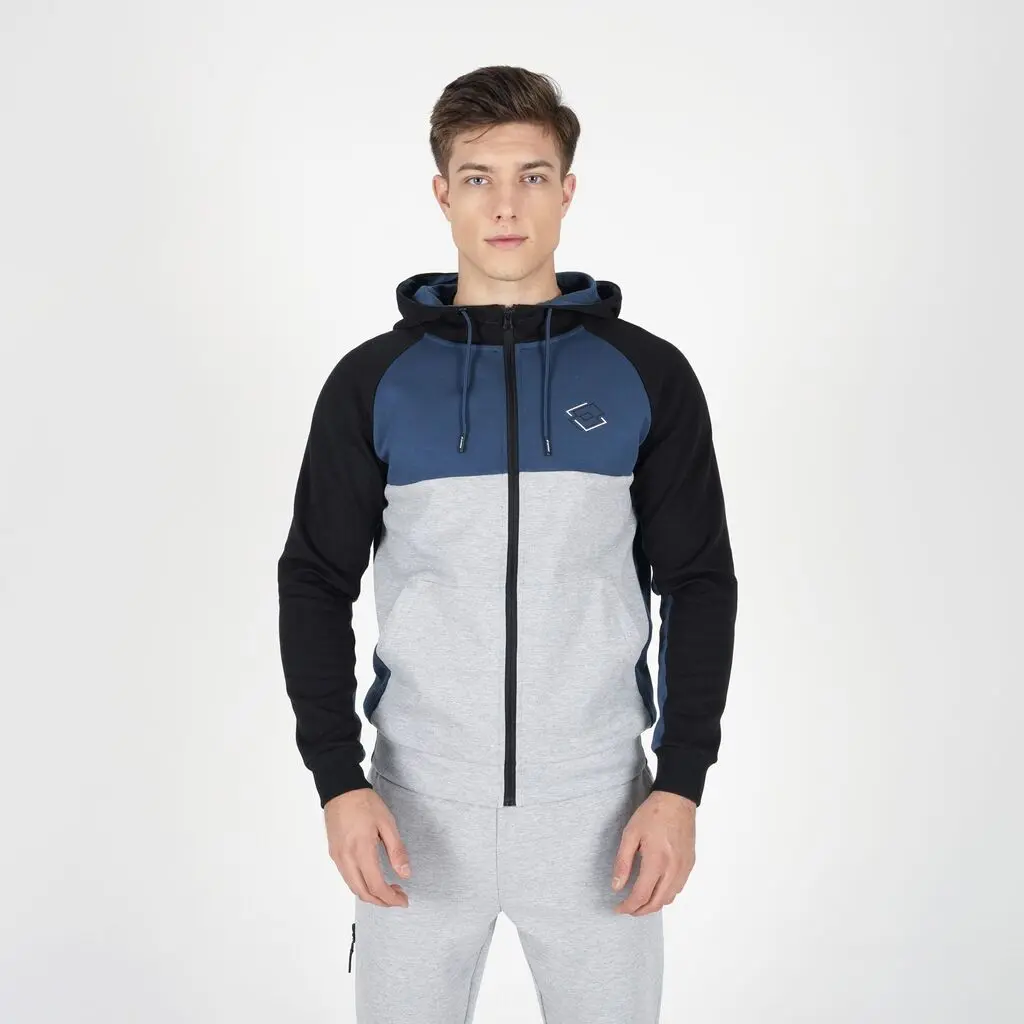 Lotto Muški duks Riga fz hoody, Sa kapuljačom, Sivo-plavi