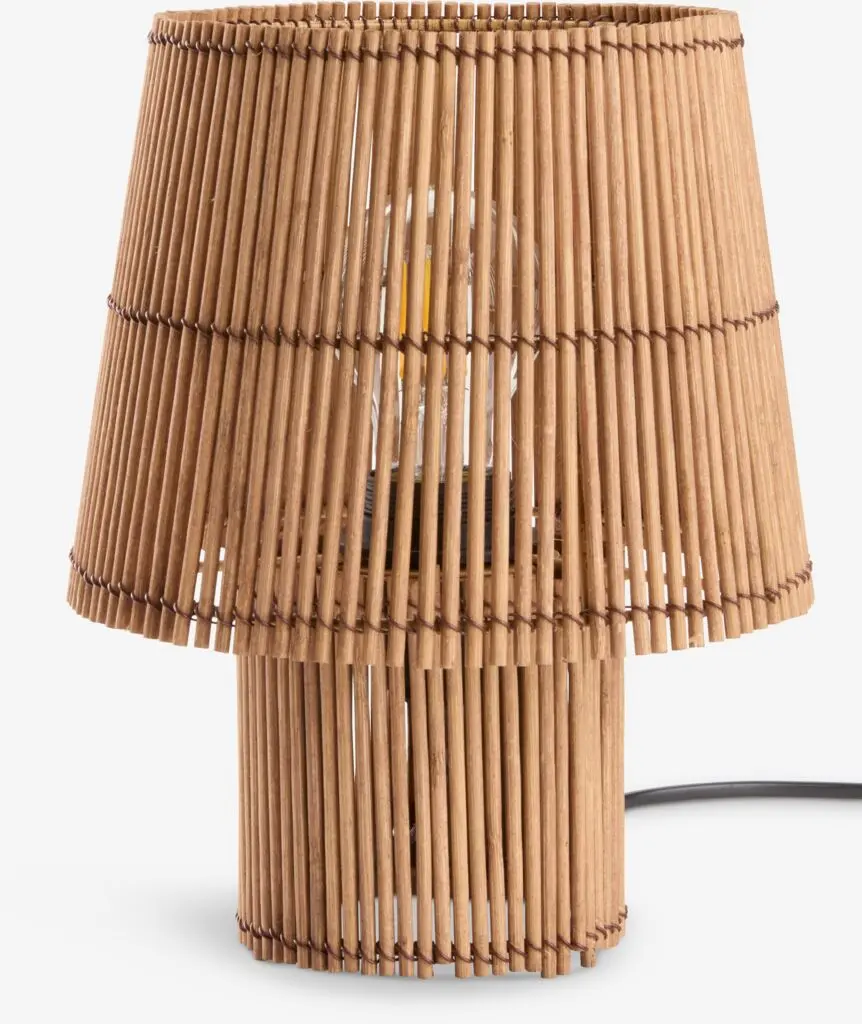 Stona lampa Aurora, Ø19xH25cm, bambus