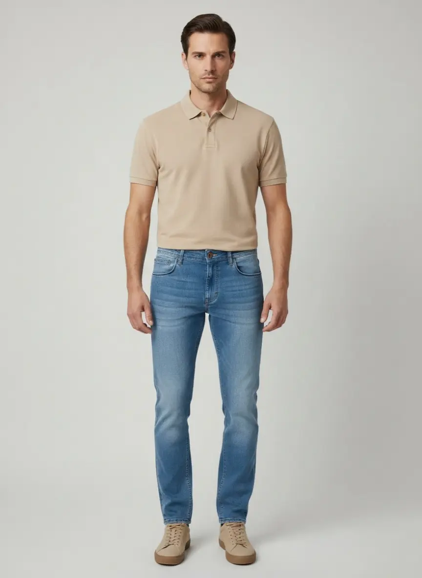 Elit Muške farmerke Slim fit, Svetloplave
