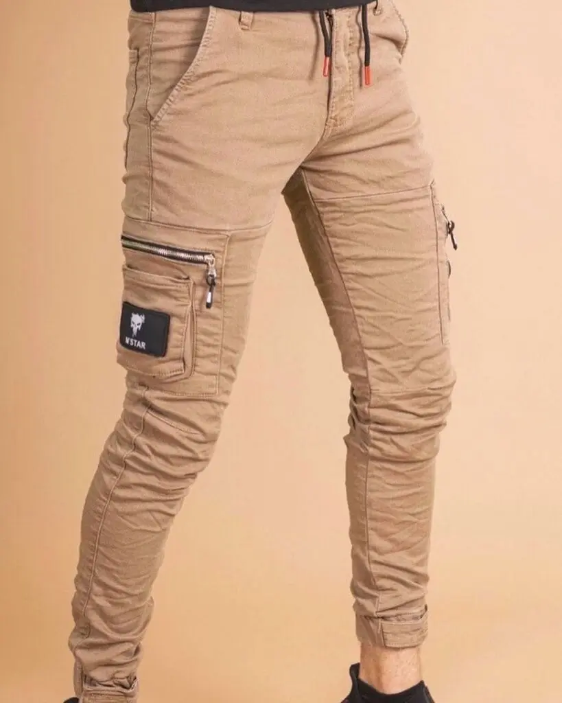 Squareonline Muške cargo pantalone, Bež