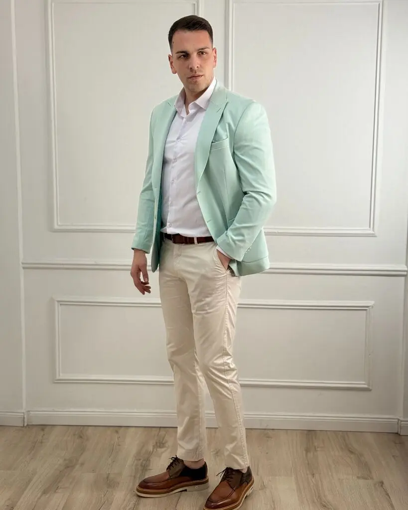 Squareonline Muške pantalone ravnog kroja, Bež