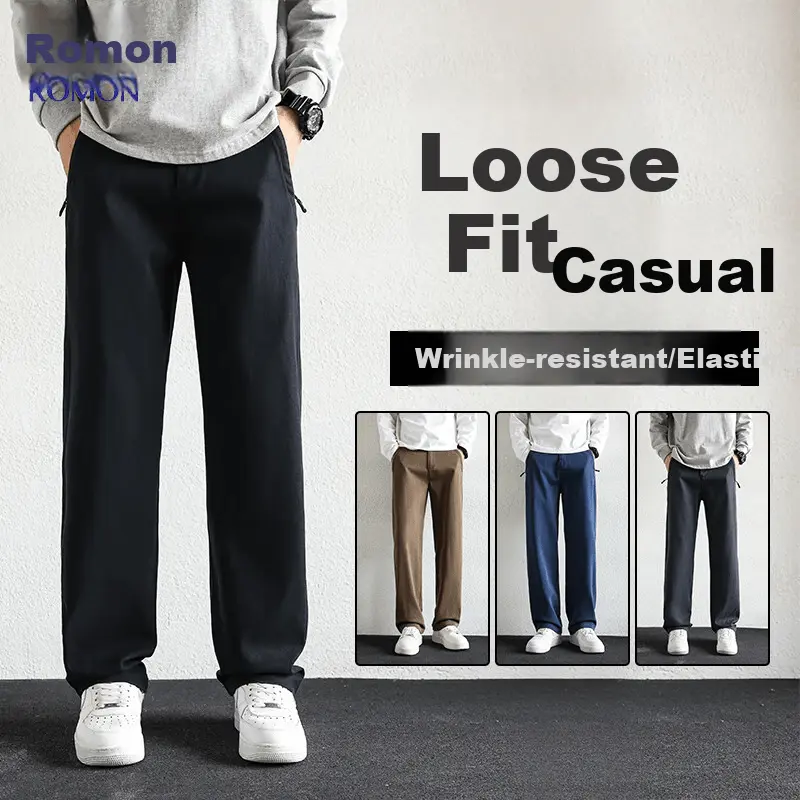 Romon Muške pantalone, Regular, Crne