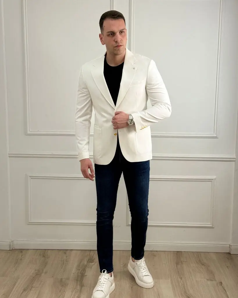 Squareonline Muški sako Royal White, Beli