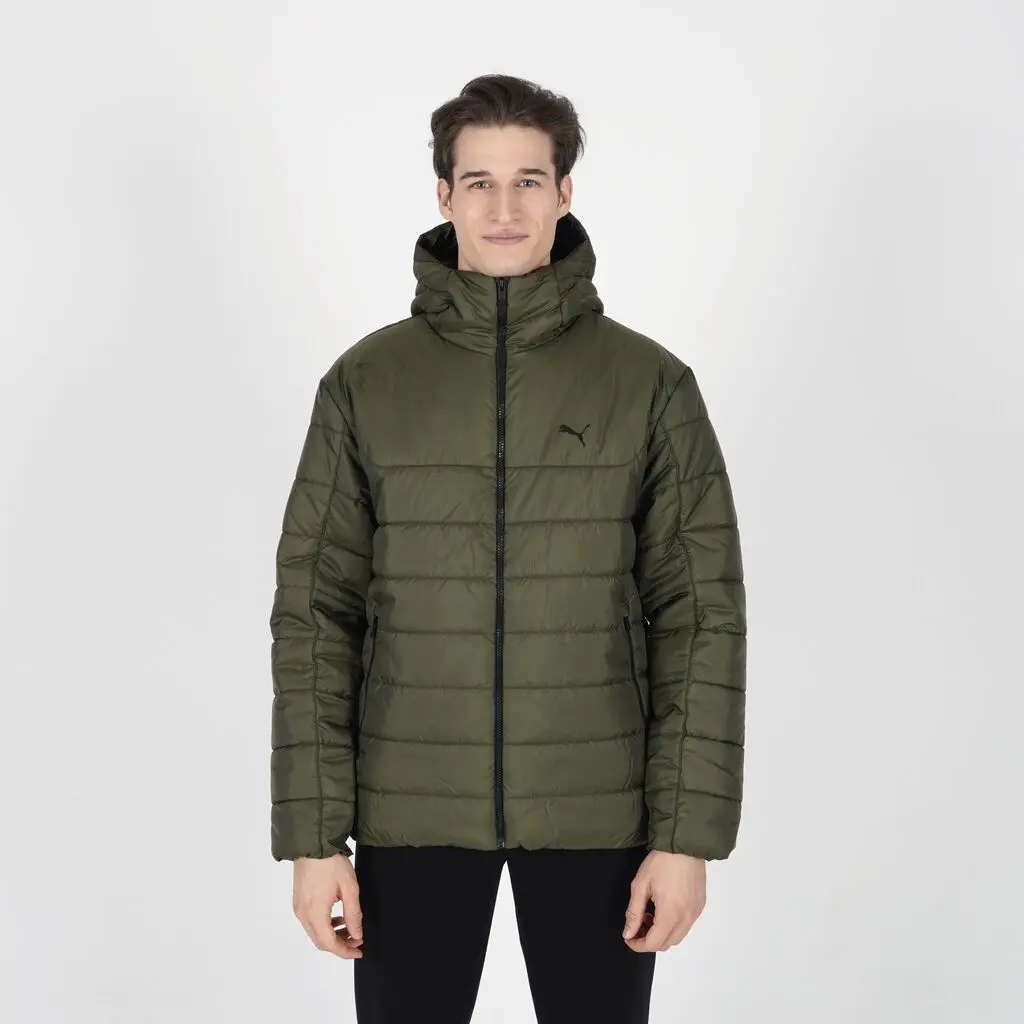 Puma Muška jakna Ess hooded padded jacket, Zelena