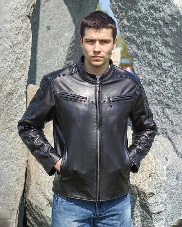 LA FORCE Muška kožna jakna Alexandar, Crna