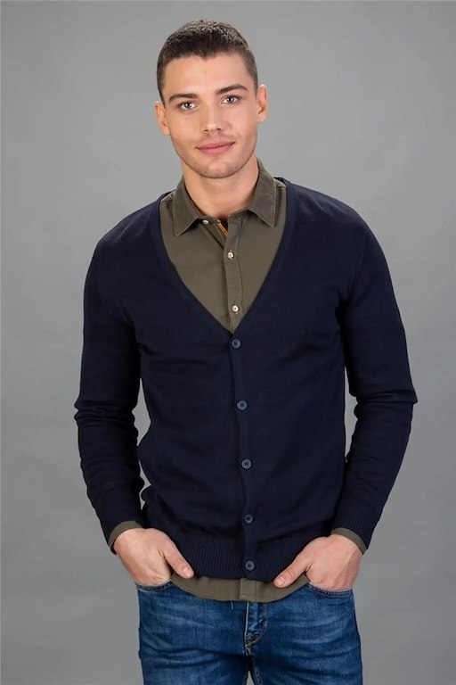 TUDORS Muški džemper Slim Fit teget