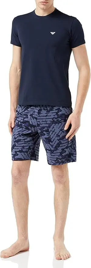Emporio Armani Muška pidžama 1115732R509-96035, Dvodelna, Teget