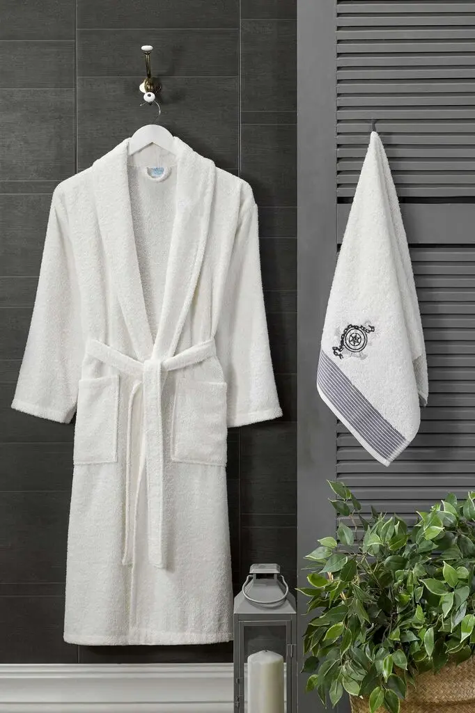 L'essentiel Maison Muški set Bademantil i peškir, Krem