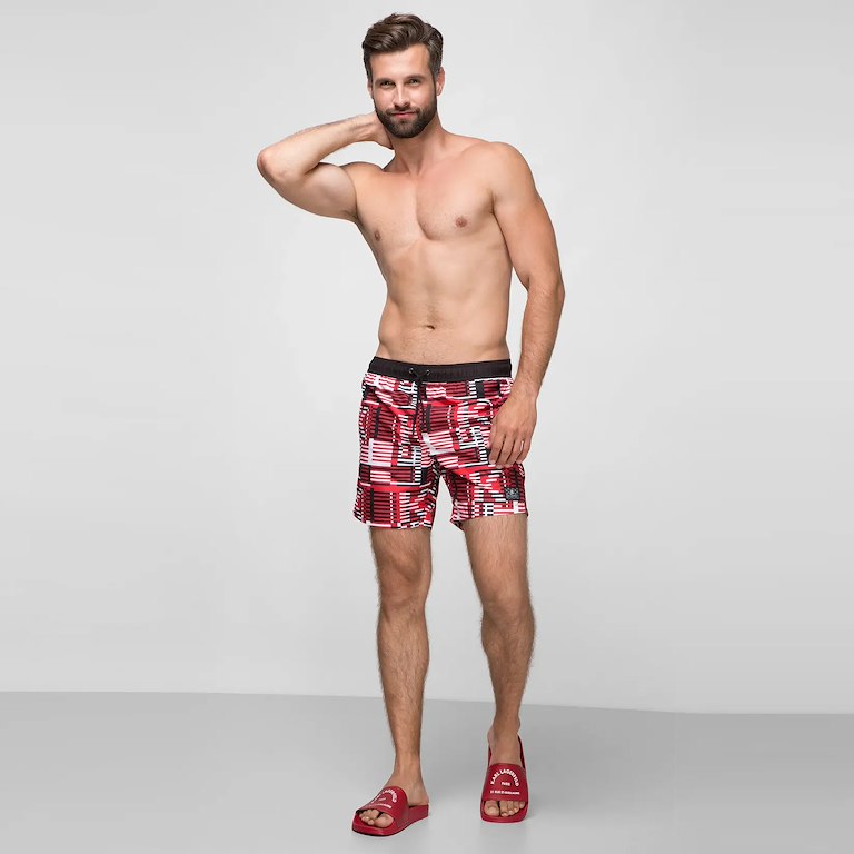 Karl Lagerfeld Beachwear Muški šorc za kupanje, Crveni