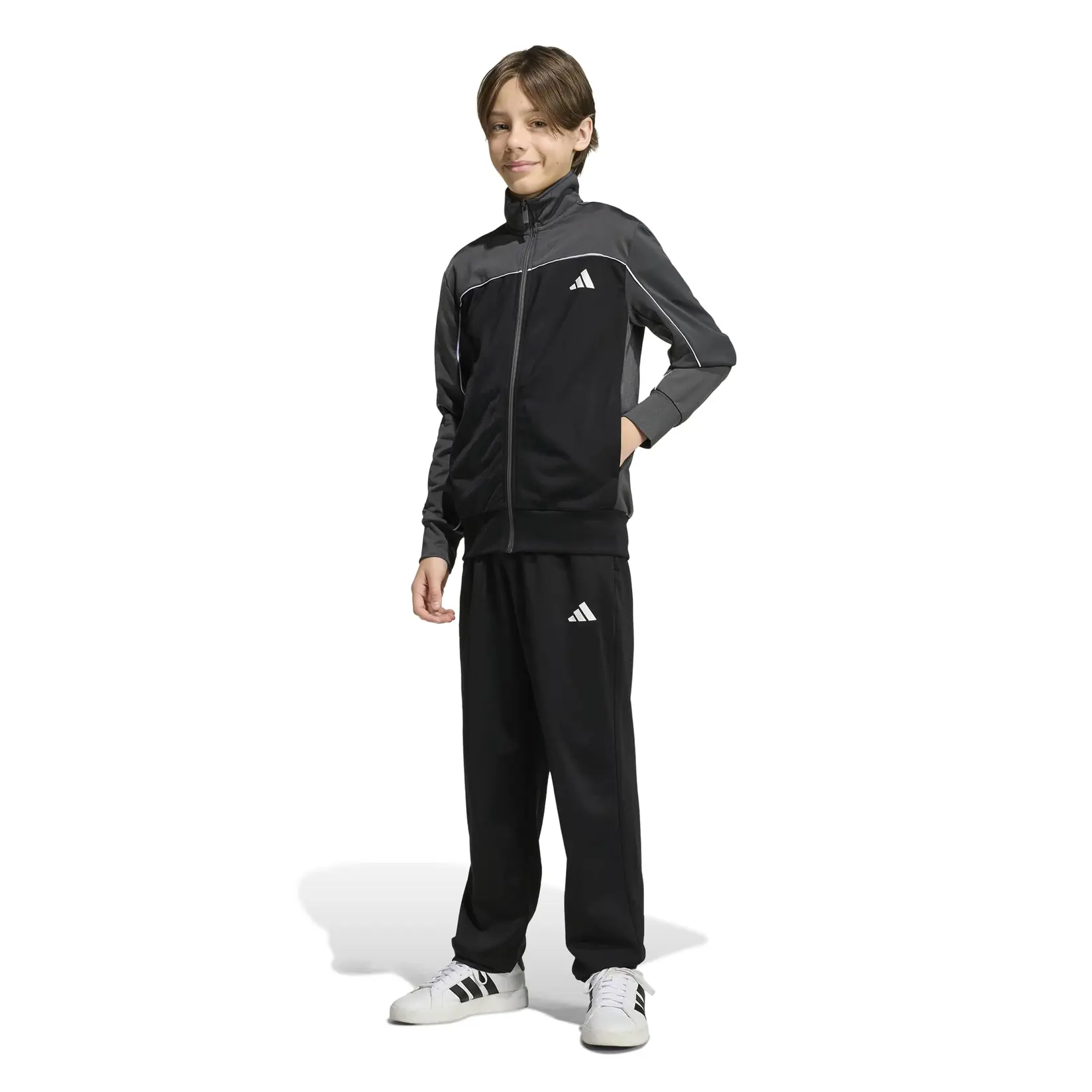 Adidas Dečija komplet trenerka J Cp Tr Ts KD5924, Crno-siva