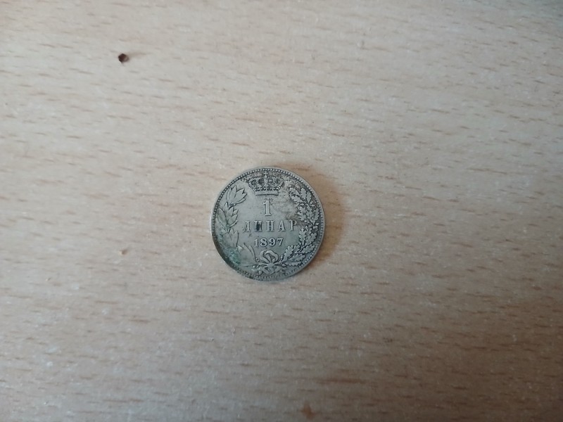 Srebrnjak 1 dinar 1897. Aleksandar I Obrenović