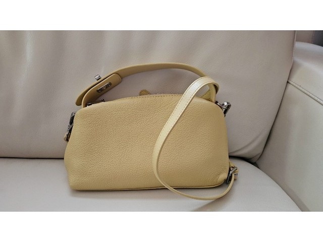 Baidi Pebbled Leather Crossbody žuta torba