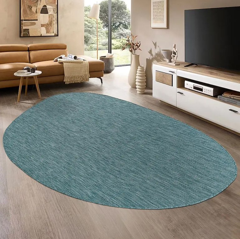 Conceptum Hypnose Tepih Tema 9036, Ovalni, 200 x 290 cm, Tirkizni