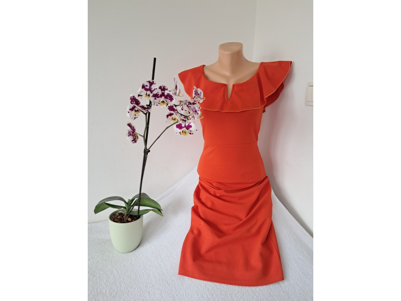 Narandzasta karner bodycon haljina vel S 36