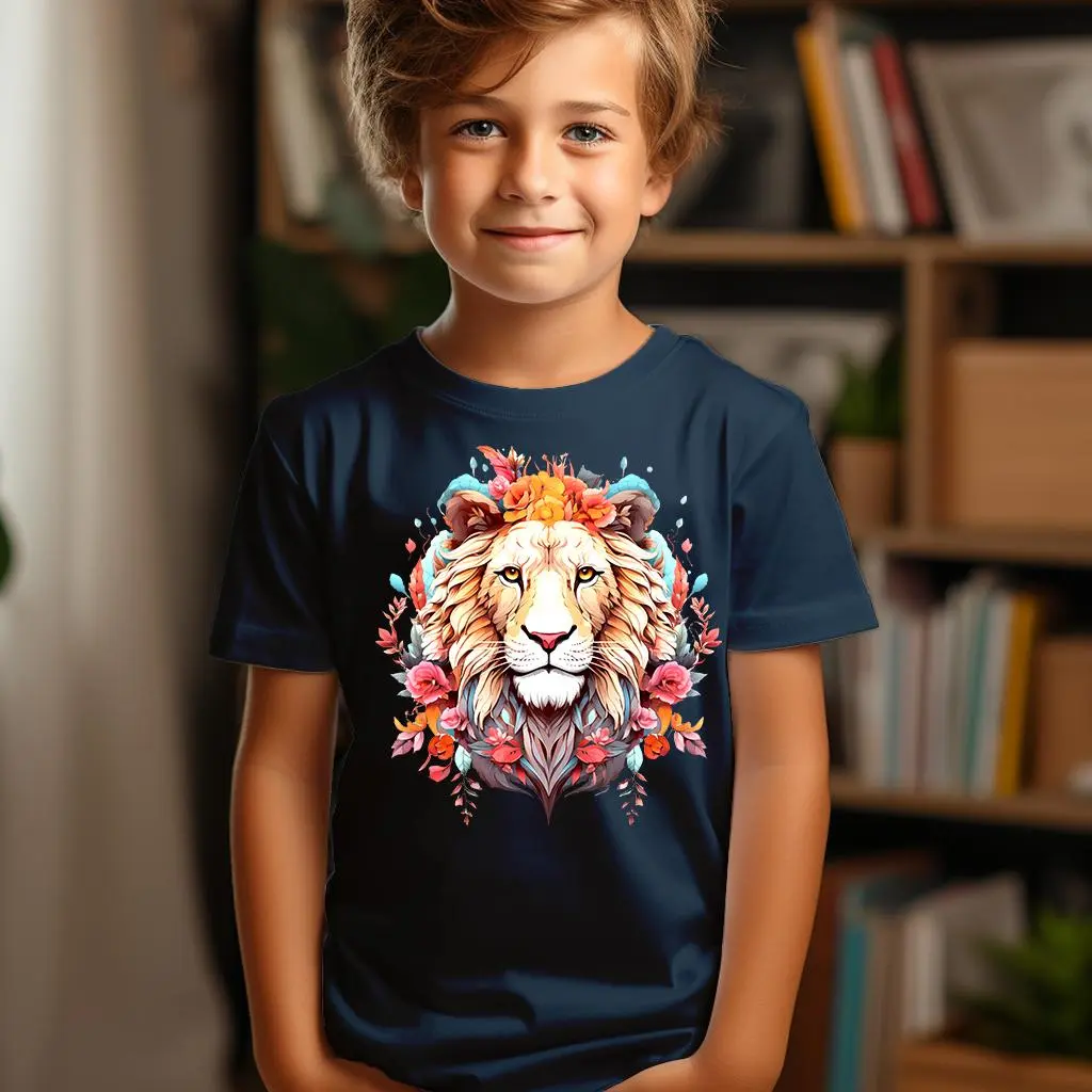 Camiseta Majica sa štampanim printom Cam 403, Dečija, Tamnoplava