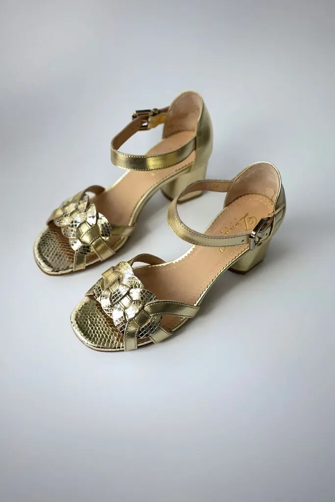 Obuca Trend Ženske sandale na štiklu Olivija 32656, Zlatne boje