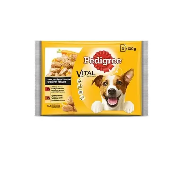 PEDIGREE Sos za pse sa ukusom piletine i govedine, 100g, 4 komada