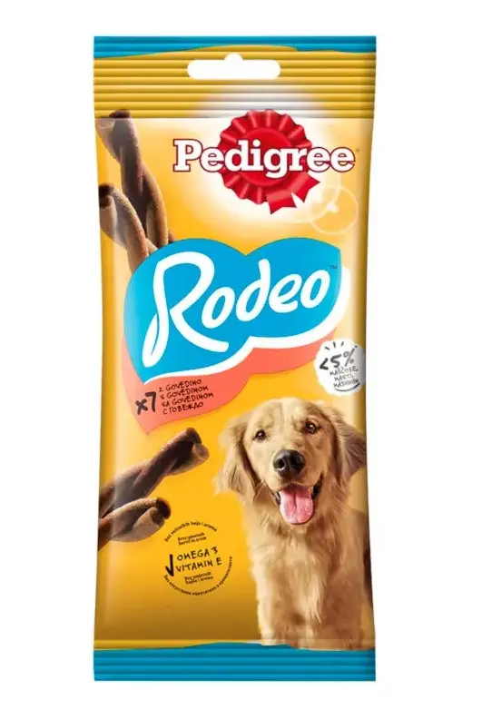 PEDIGREE Dodatna hrana za odrasle pse Care&Treats Rodeo, 123g, 7 komada